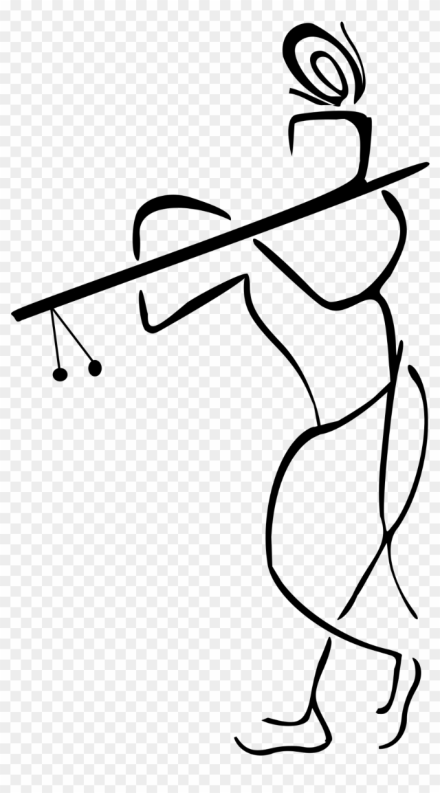 Free: Krishna Clipart Lord Krishna - Black And White Krishna - nohat.cc