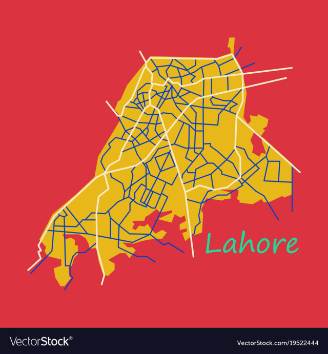 Free: Lahore city map color flat panoramic vector image - nohat.cc
