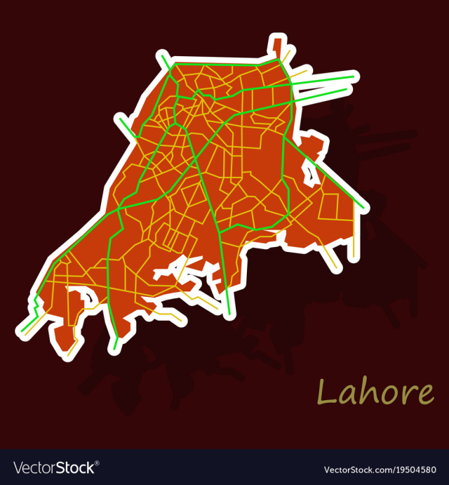 Free: Lahore city map color sticker panoramic vector image - nohat.cc