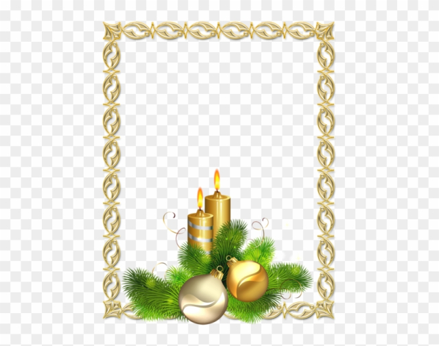 Free: Large Transparent Gold Christmas Photo Frame With Candles - Gold ...