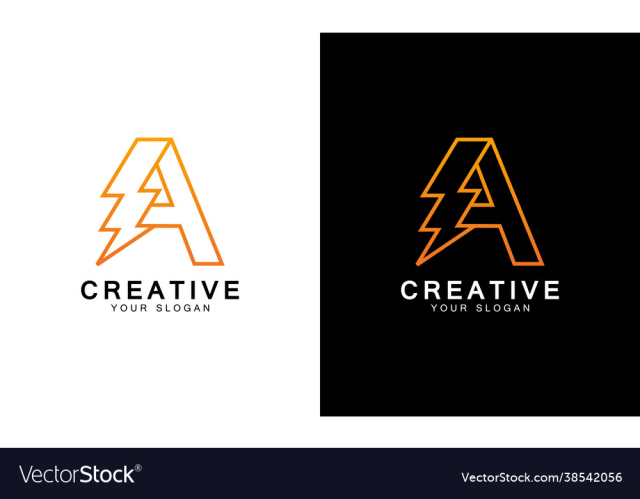 Free: letter a with thunder bolt lightning flash icon - nohat.cc