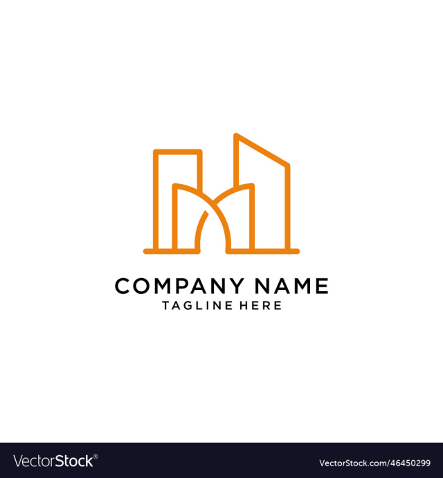 Free: letter m building line logo template - nohat.cc