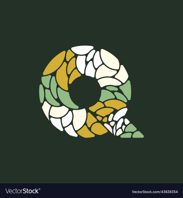 Free: letter q stone mosaic colorful creative modern log - nohat.cc