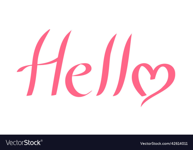 Free: lettering of hello with pink heart - nohat.cc