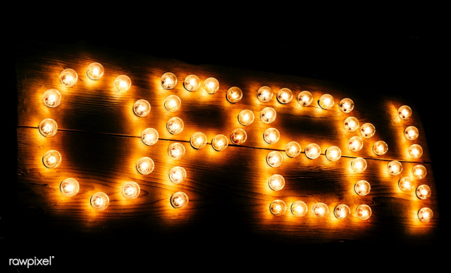 Free: Light bulb 'Open' sign | Free stock photo - 555863 - nohat.cc