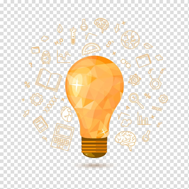 Free: Light Icon, Orange simple light bulb decoration pattern ...