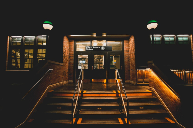 Free: Lighted Building Entrance at Night - nohat.cc