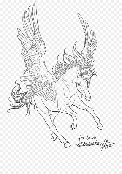 Free: Line art Drawing Pegasus Black and white - pegasus - nohat.cc