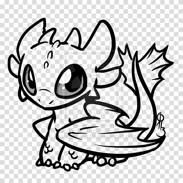 Free: Line art Drawing Toothless Chibi, toothless transparent ...