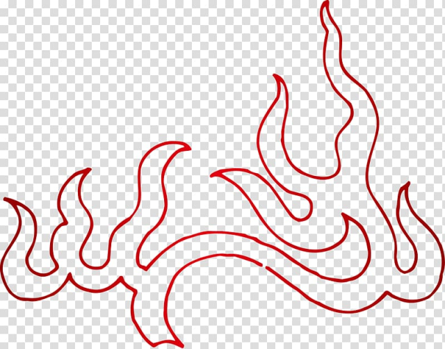 Free: Line Fire , line drawing decorative red flames transparent ...