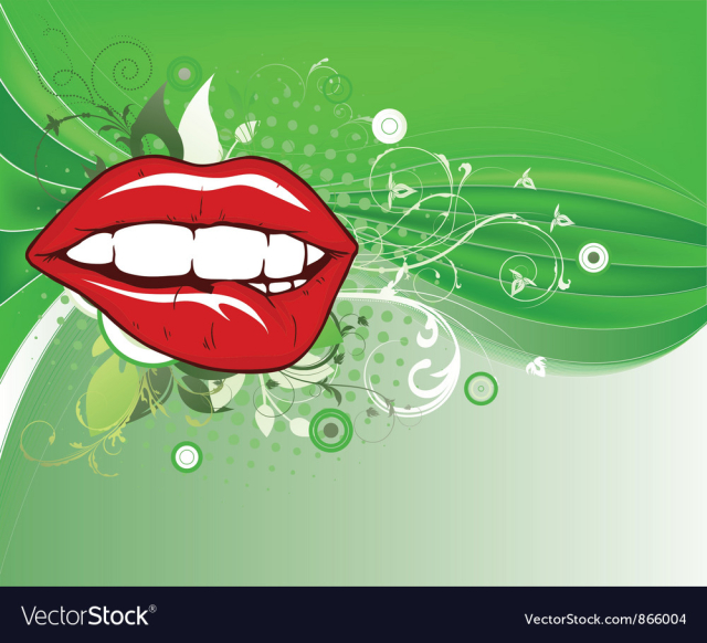Free: Lips with floral vector image - nohat.cc