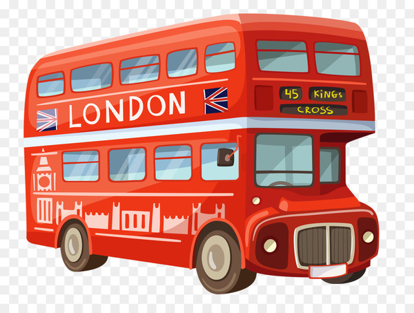 Free: London Double-decker bus Cartoon - Red bus - nohat.cc