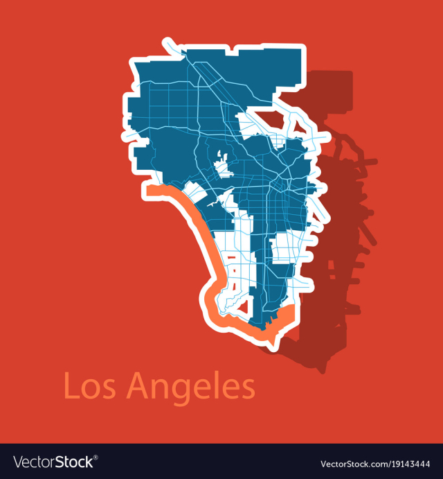 Free: Los angeles map flat style design - sticker vector image - nohat.cc
