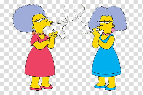 Free: Los Simpsons, two The Simpsons characters while smoking ...