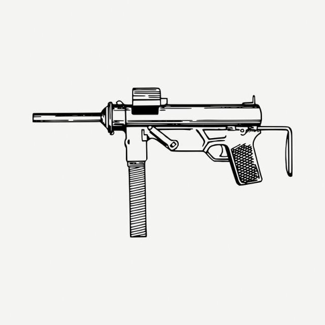 Free: Machine gun drawing, vintage illustration | Free PSD - rawpixel ...