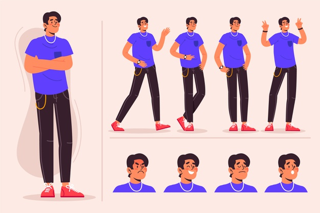 Free: Male character poses Free Vector - nohat.cc