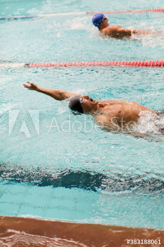 Free: Male swimmers doing backstroke in swimming pool - nohat.cc