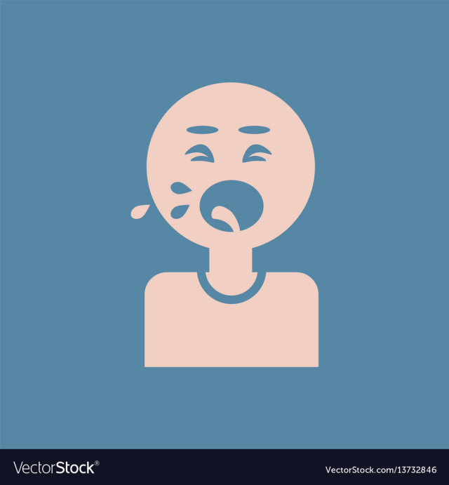 Free: Man coughing and drooling various symptoms of vector image - nohat.cc