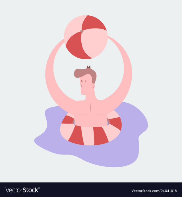 Free: Man floating on water in lifeline person male vector image - nohat.cc