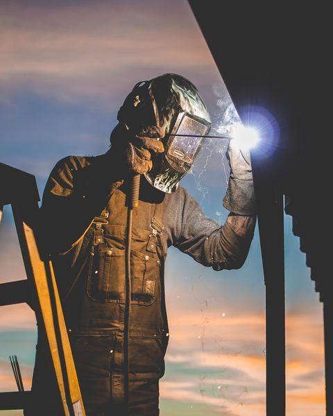 Free: man on ladder welding post - nohat.cc