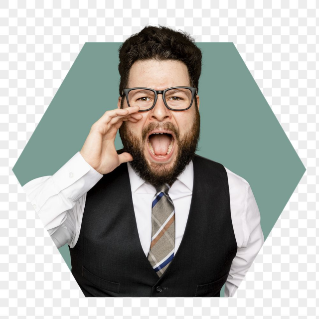 Free: Man shouting png badge sticker, | Free PNG - rawpixel - nohat.cc