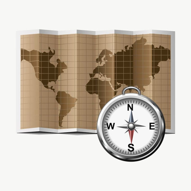 Free: Map, compass clipart, illustration vector. | Free Vector ...