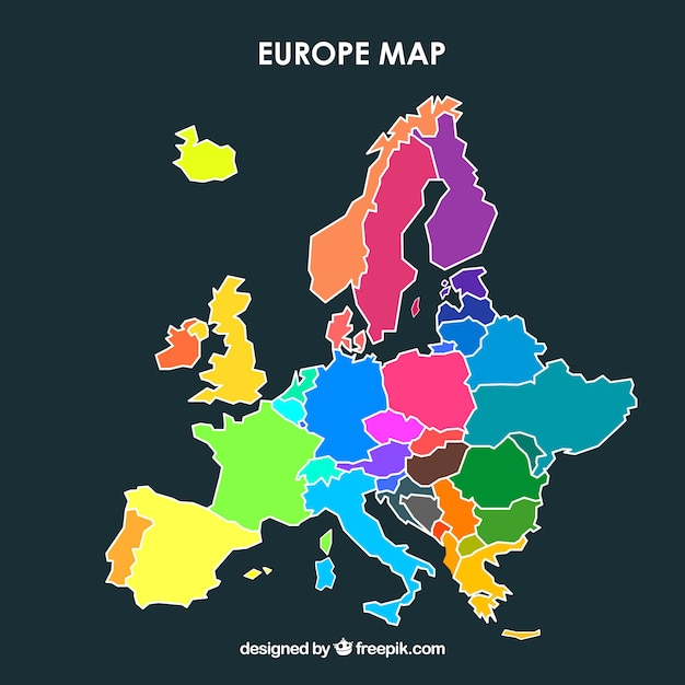 Free: Map of europe with colors in flat style - nohat.cc