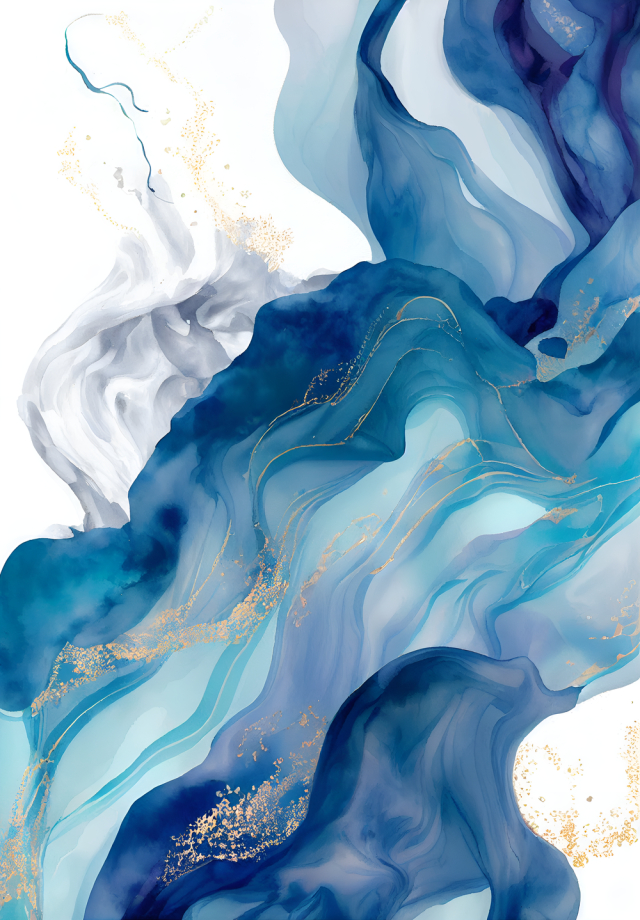 Free: marble blue watercolor pattern deep sea color - nohat.cc