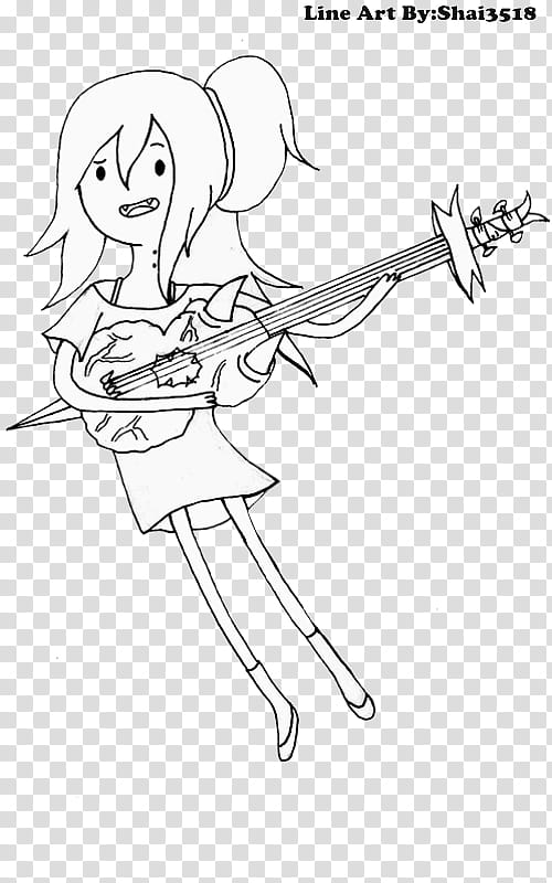 Free: Marceline Monster Devil Bass Line Art transparent background PNG ...