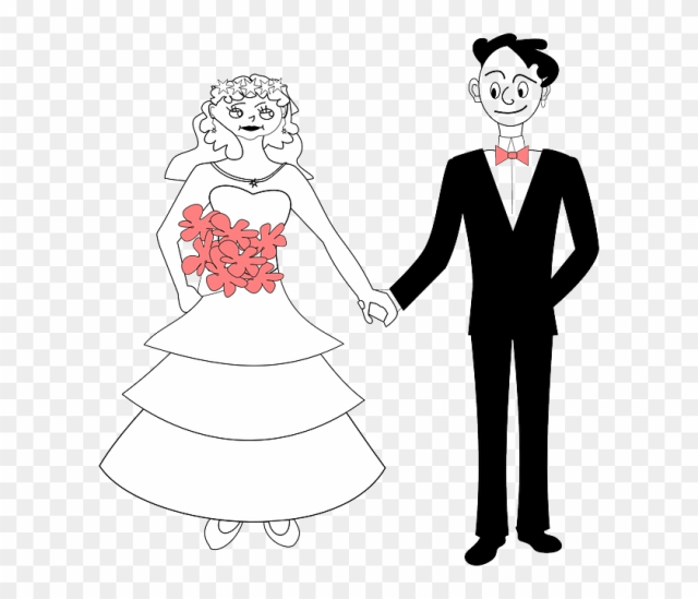 Free: Married Wedding, Bride, Groom, Holding Hands, Couple, - Clip Art ...