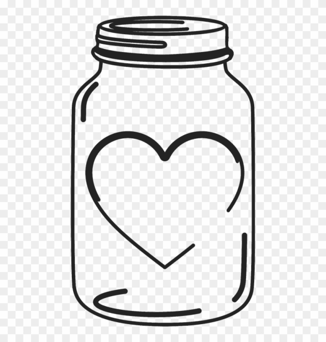 Heart Mason Jar Clip Art