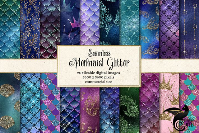 Free: Mermaid Glitter Digital Paper - nohat.cc