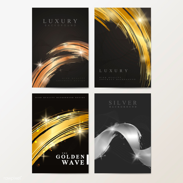 Free: Metallic wave abstract background set | Free stock vector ...