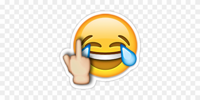 Free: Middle Finger Laughing Emoji" Stickers By Nsty - Middle Finger ...