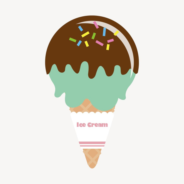 Free: Mint chocolate chip ice-cream clipart, | Free Photo - rawpixel ...