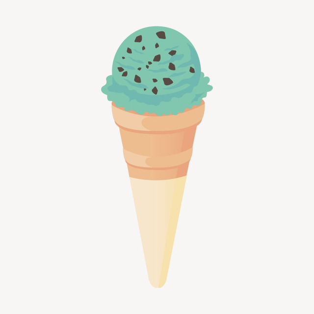 Free: Mint chocolate chip ice-cream clipart, | Free Photo - rawpixel ...