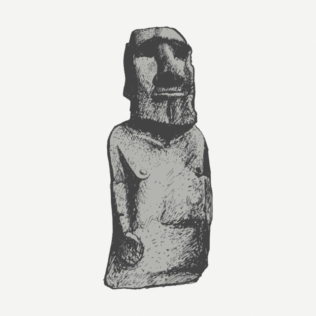 Free: Moai sculpture drawing clipart, stone | Free PSD - rawpixel ...