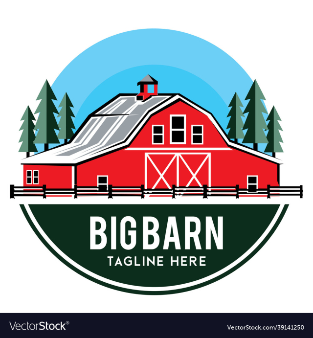 Free: modern red barn logo design - nohat.cc