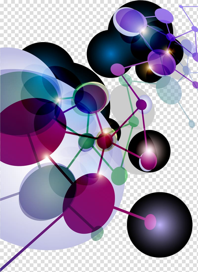 Free: Molecular geometry Molecule, Colorful molecule transparent ...