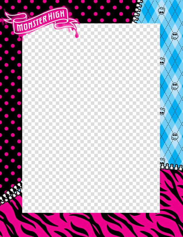 Free: Monster High, Monster High digital frame transparent background ...