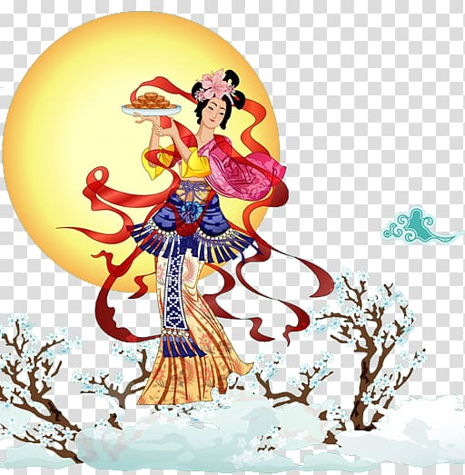 Free: Mooncake Mid-Autumn Festival Chang'e Illustration, Chang E ...