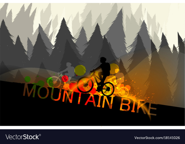 Free: Mountain bike scene vector image - nohat.cc
