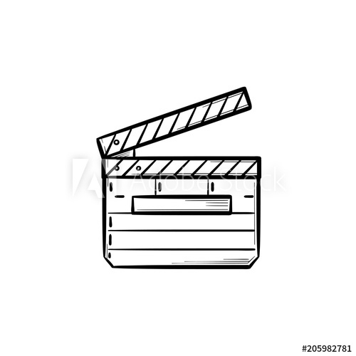 Free: Movie clapboard hand drawn outline doodle icon - nohat.cc