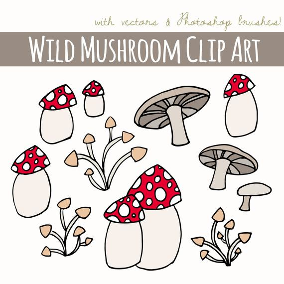 Free: Mushroom Clipart Set of 24 // Woodland Clip Art Forest Clip ...