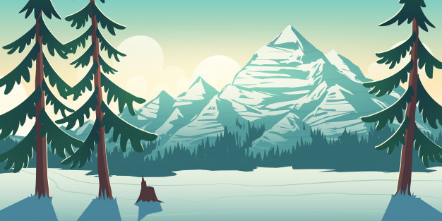 Free: National park winter landscape cartoon illustration Free Vector ...