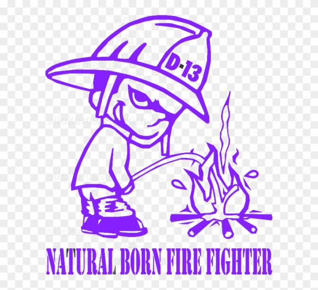 Free: Natural Born Firefighter Sticker Available In Large - Firefighter ...