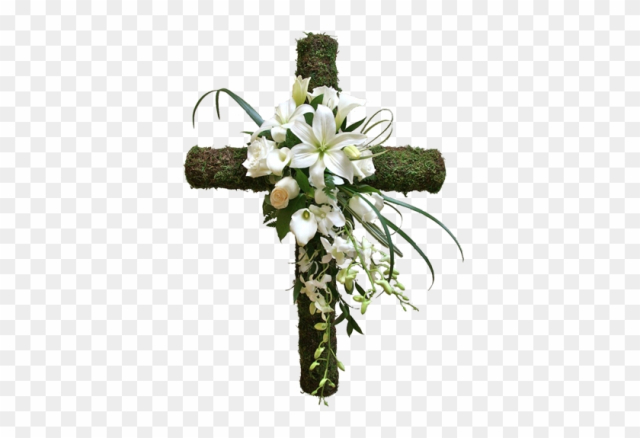 Free: Natural Cross - Cross With Flowers Png - nohat.cc