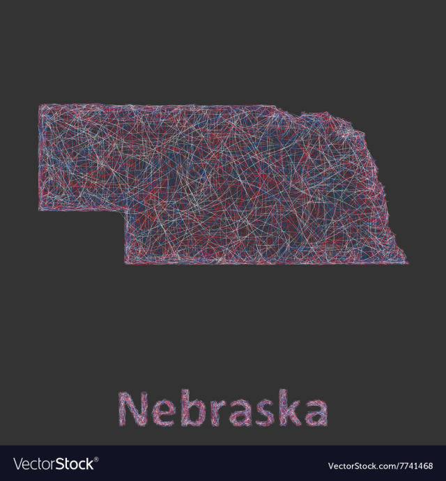Free: Nebraska line art map vector image - nohat.cc