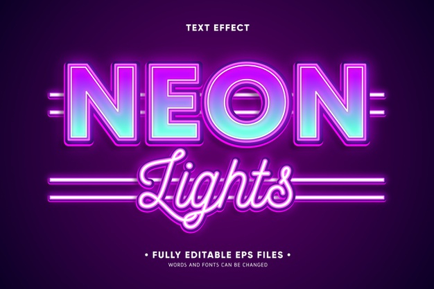 Free: Neon lights text effect Free Vector - nohat.cc