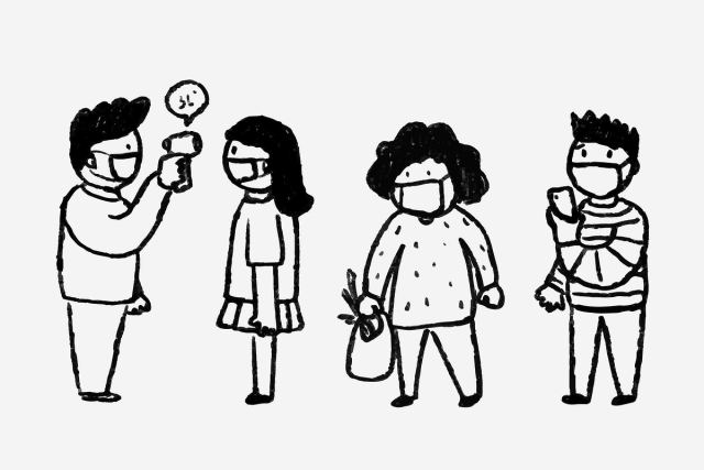 Free: New normal cartoon vector, body temperature… | Free stock ...